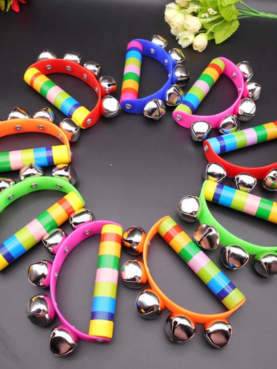 1 piece of random wood leather five bells half round handbell Of music ...