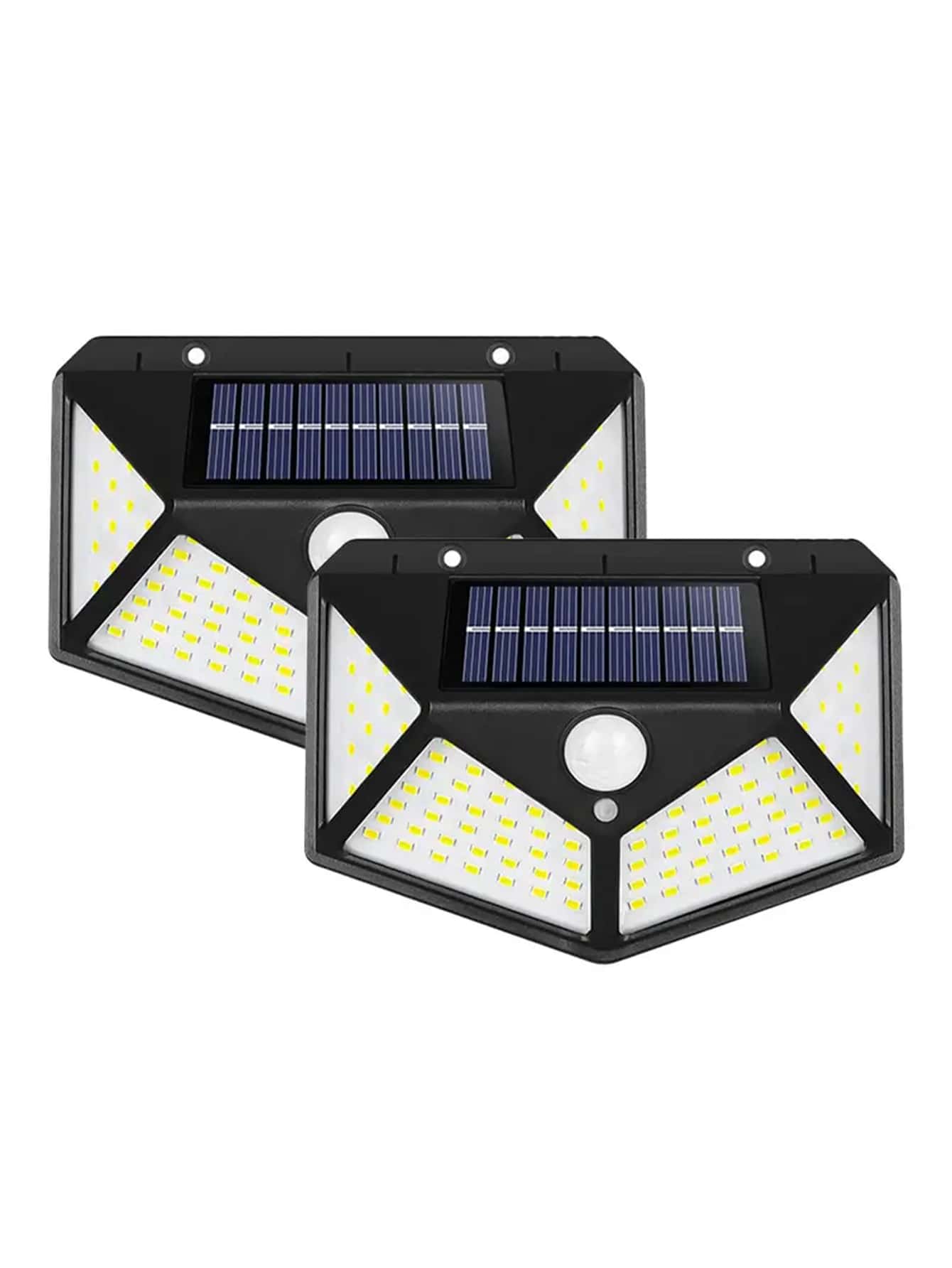 Applique murale solaire extérieure 100 LED, 3 niveaux de luminosité, détecteur de mouvement ...