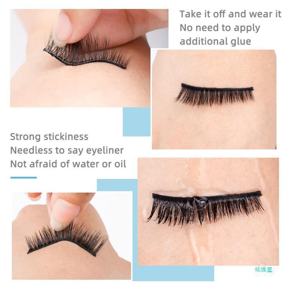 Self Adhesive Eyelashes (5 Pairs) False Eyelashes Reusable Self ...