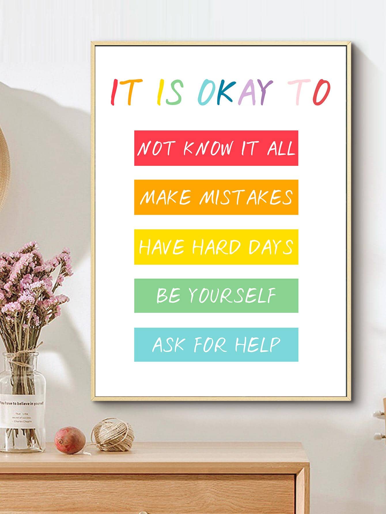 1pc Inspirational Quote Waterproof Colorful English Long Rectangle ...