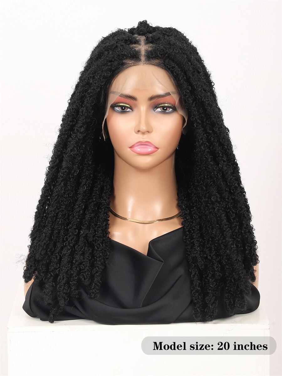 Triangle Knotless Butterfly Locs Braided Wigs For Women Shoulder Length ...