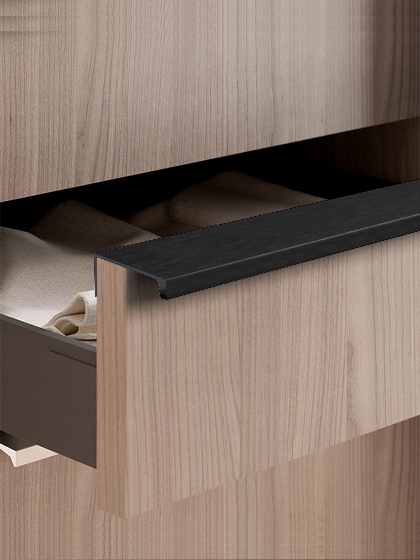 2Pcs Hidden Furniture Handles Matte Black Kitchen Cabinet Pull , High ...