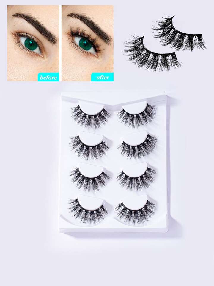 Thick False Eyelashes Before And After