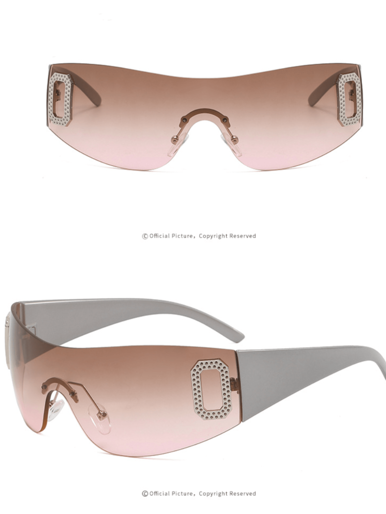 2023 New Y2k Party Sun Glasses, Europe And America Travel Millennium Frameless Sunglasses With ...