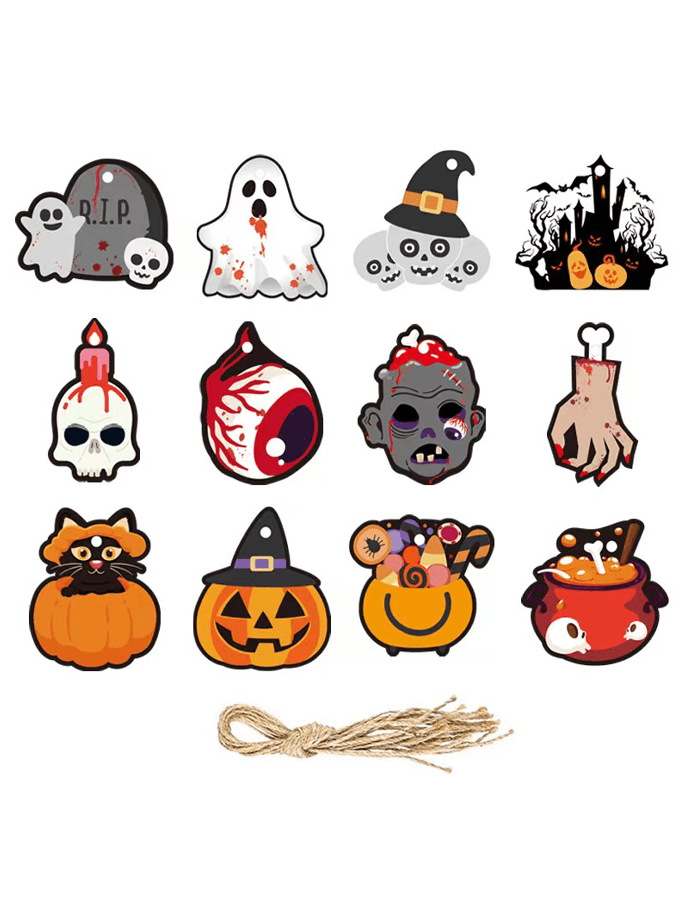 1pc Halloween Theme Party Decoration Hanging Tag With Ghost Skull ...