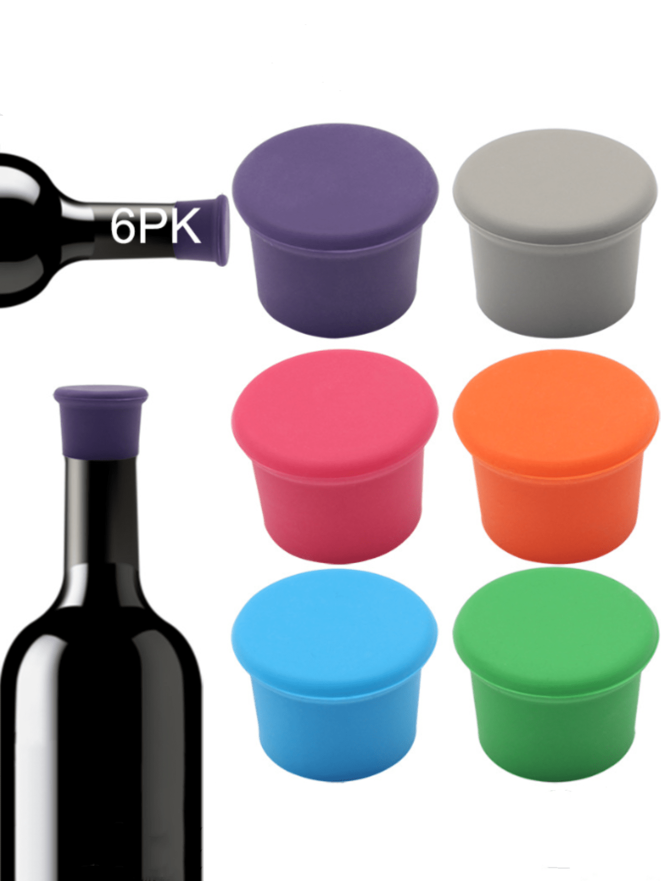 Glass bottle stoppers, kitchen spice bottle caps, red wine bottle ...