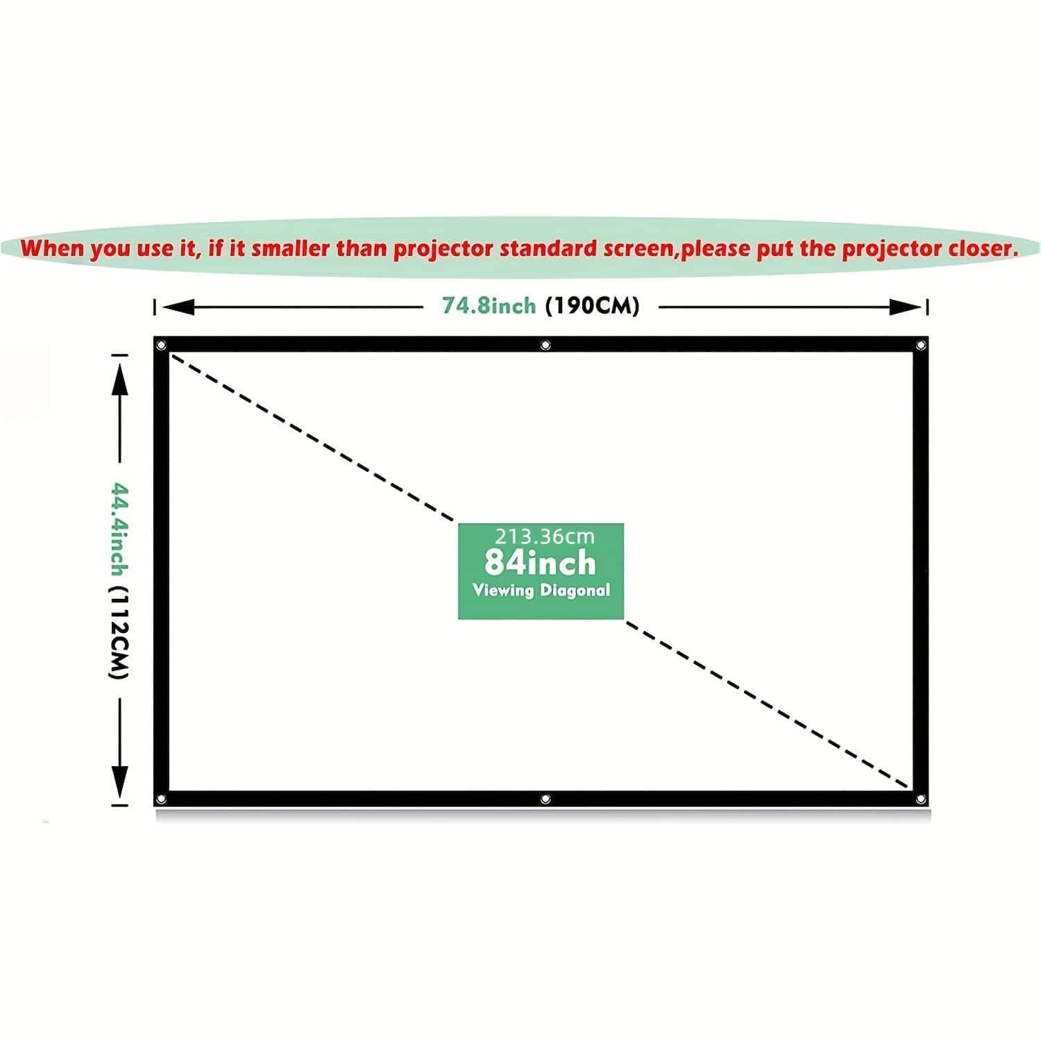 84 Inch Projector Screen, Portable And Foldable Projector Screen ...