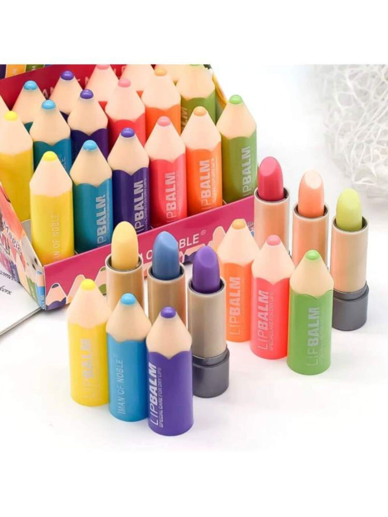 Range Of Crayons 6 Magical Lip Balms In Pencil Shape Fruity Aromas ...