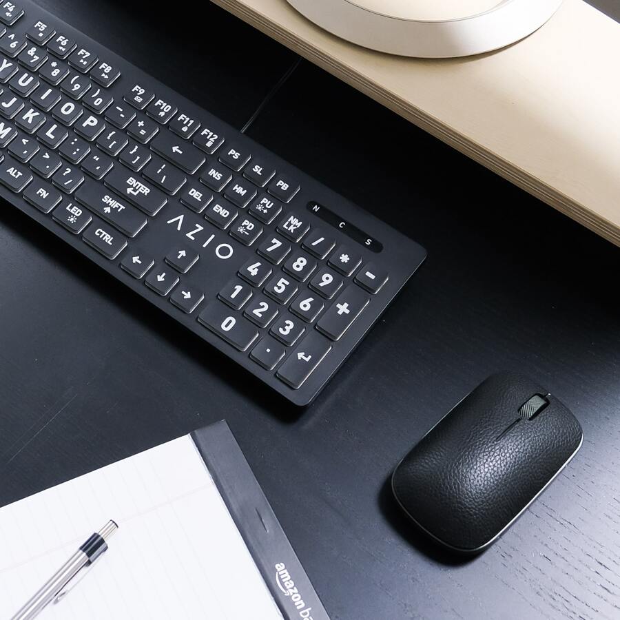 Azio Vision USB Keyboard Large Font with 3 Backlight Colors (Red/Purple ...