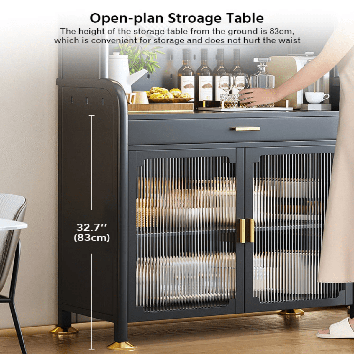 JBS Global Freestanding Kitchen Pantry Storage Cabinet With Pegboard ...