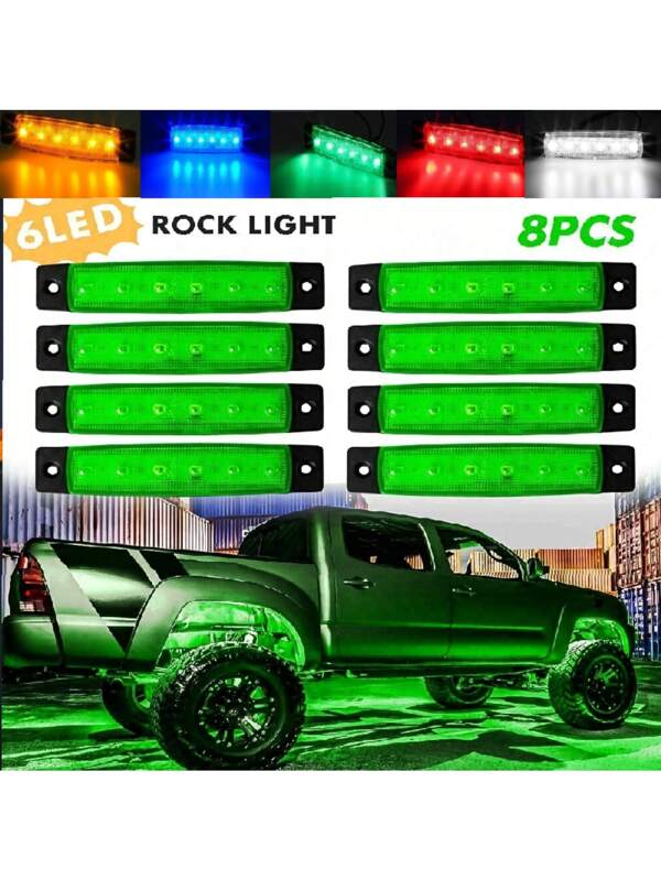 8 Piezas Luces De Señalización Lateral De Marcador De Lado Azul Con 6 ...