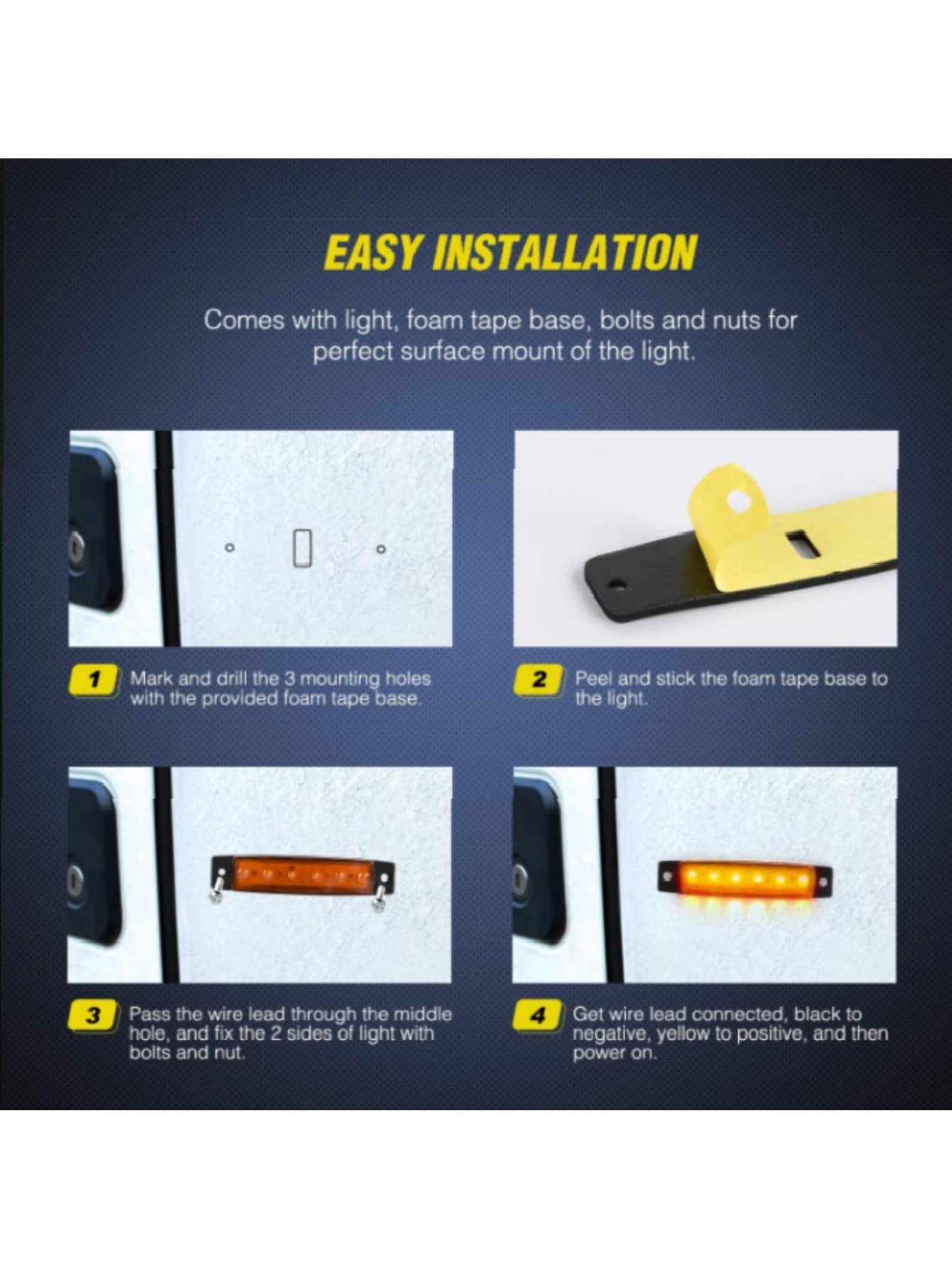 8pcs 6 LED Side Marker Indicators Clearance Lights Tail Rear Turn ...