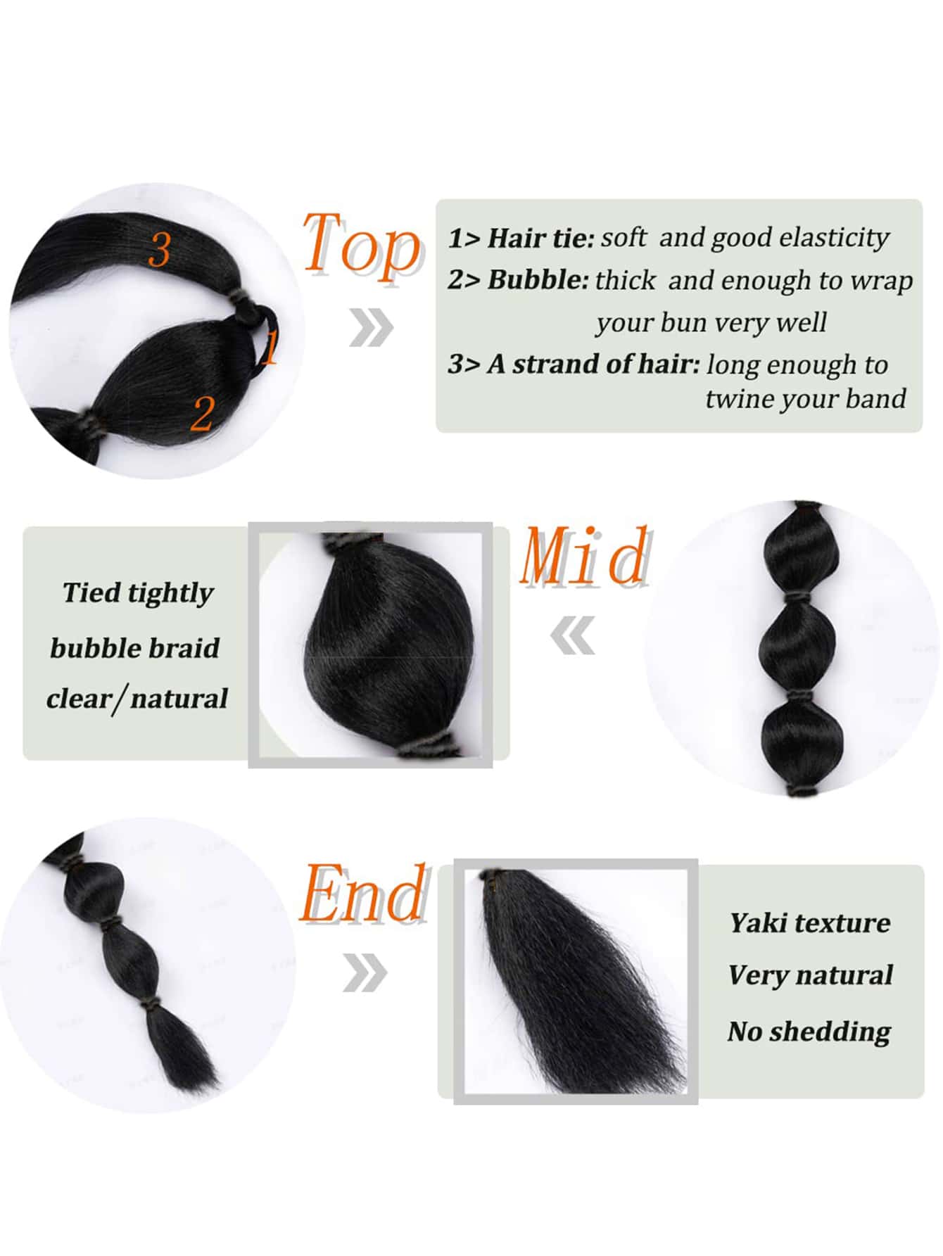 Hairro 1 Pack Afro Puff Bubble Ponytails Extension For Long Pony Tail ...