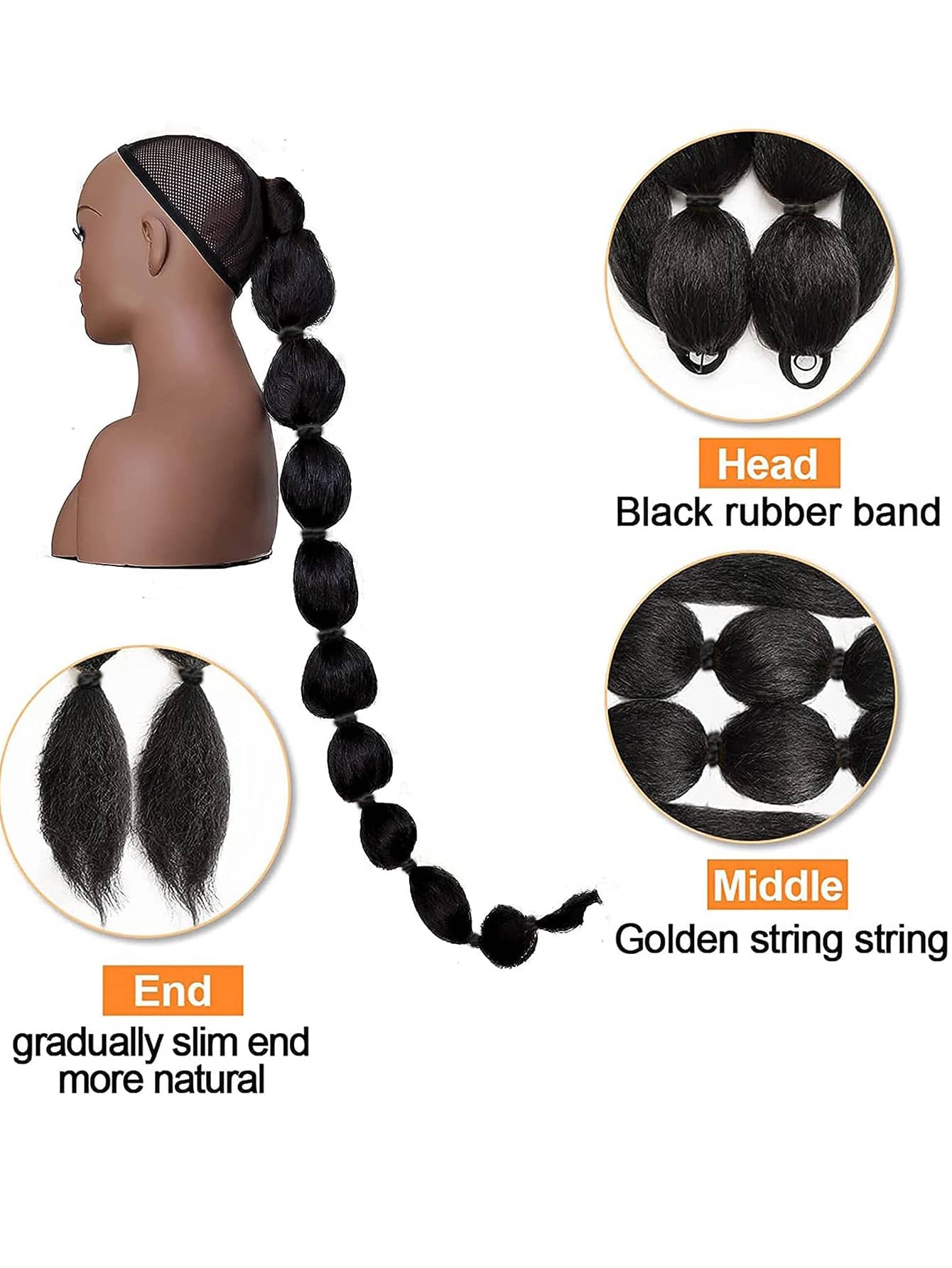 Hairro 1 Pack Afro Puff Bubble Ponytails Extension For Long Pony Tail ...