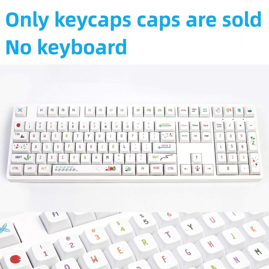 HXSJ 128-Key/Set PBT Keycap XDA Profile Height Dye-Sub Color Painting ...