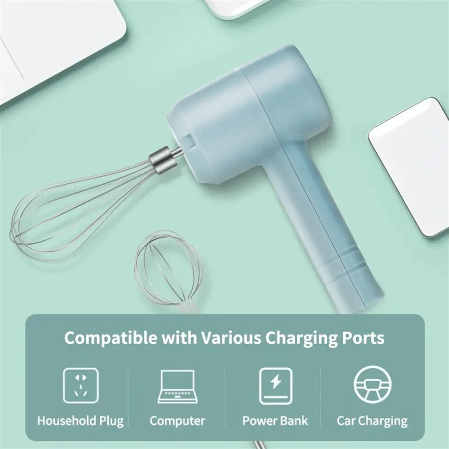 Delightful Baking Made Easy: Wireless Electric Egg Beater with 2 ...