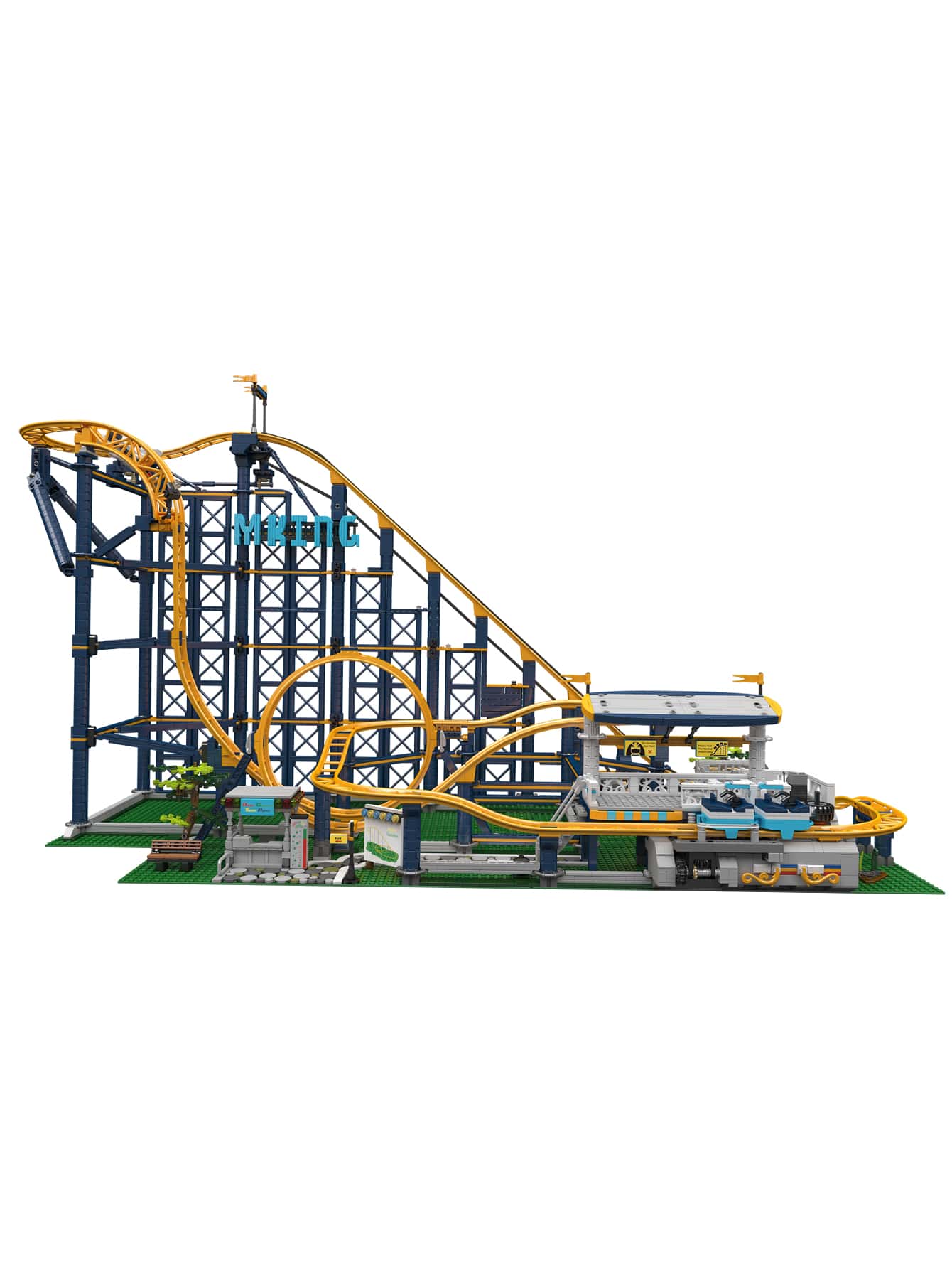Mould King 11012 Loop Roller Coaster Building Set, Model Building Kit ...