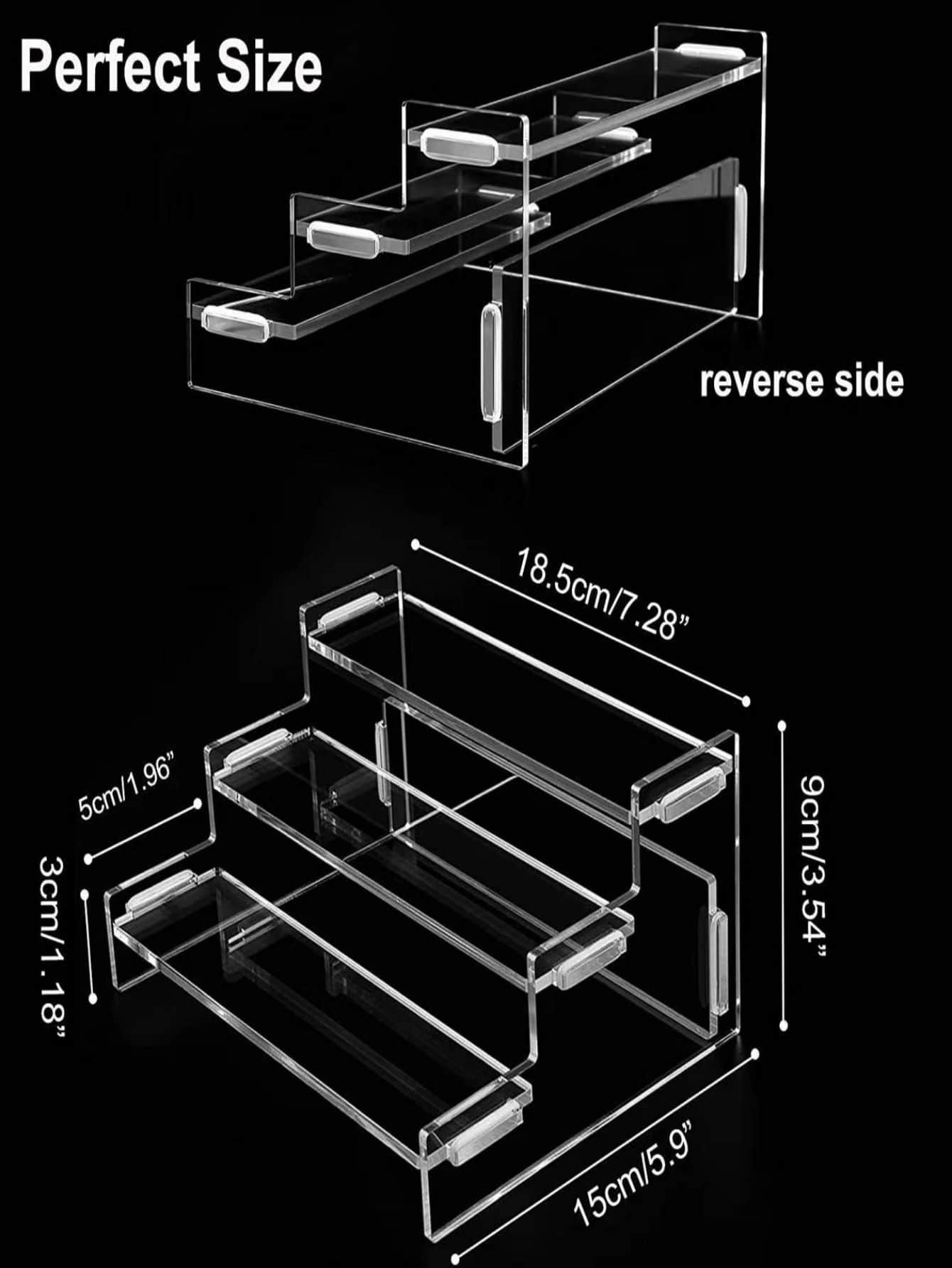 1 transparent acrylic three-tier detachable assembly ladder display ...