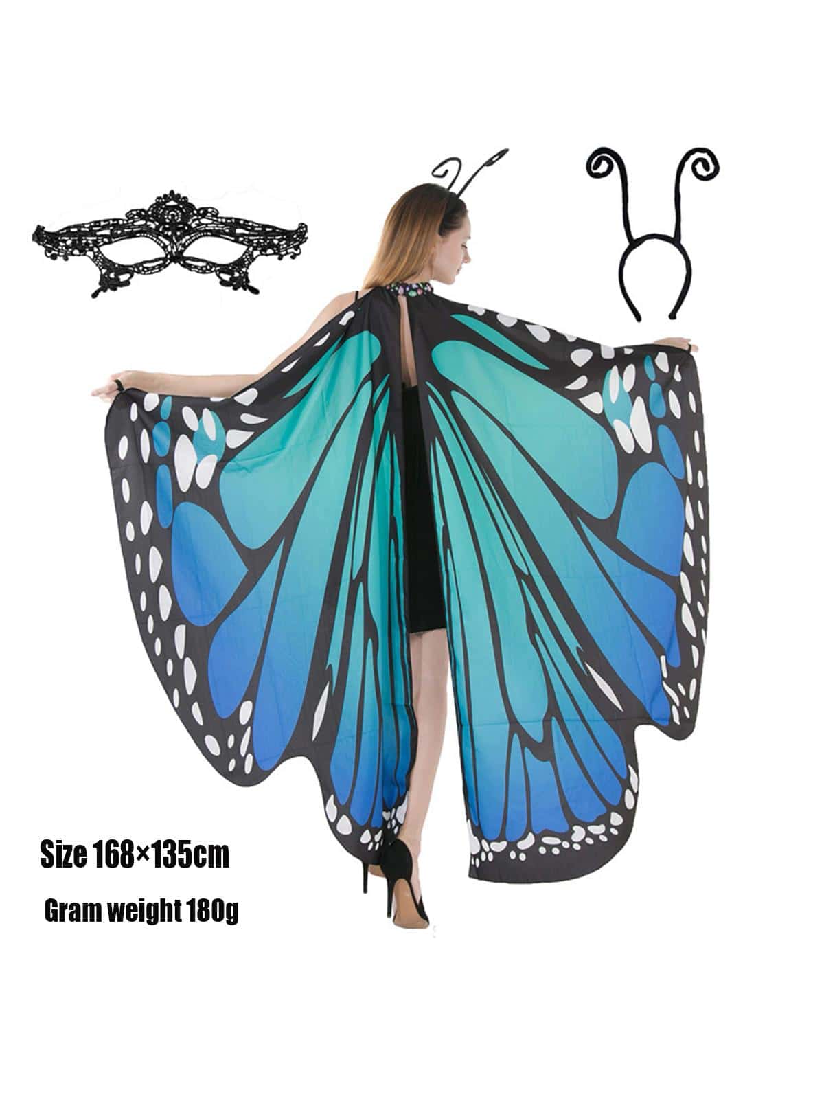 3-piece hot rotating butterfly cape Butterfly cape Belly dance ...