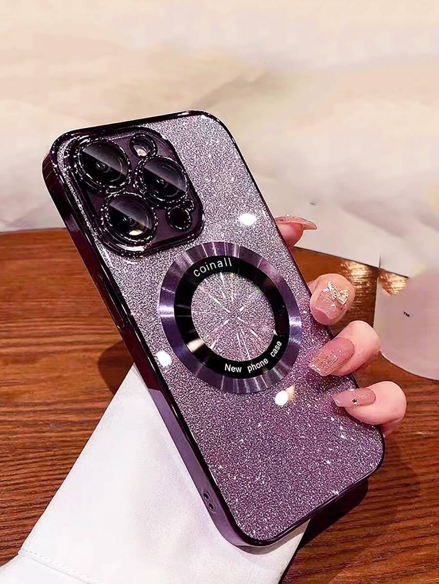 Apple Ombre Glitter Luxurious Electroplated Magnetic Phone Case With ...