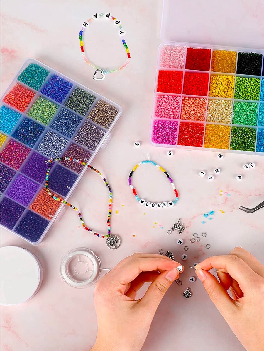 1box/set 26 Types Of Letter Beads + Red Heart Shaped Bead For DIY ...