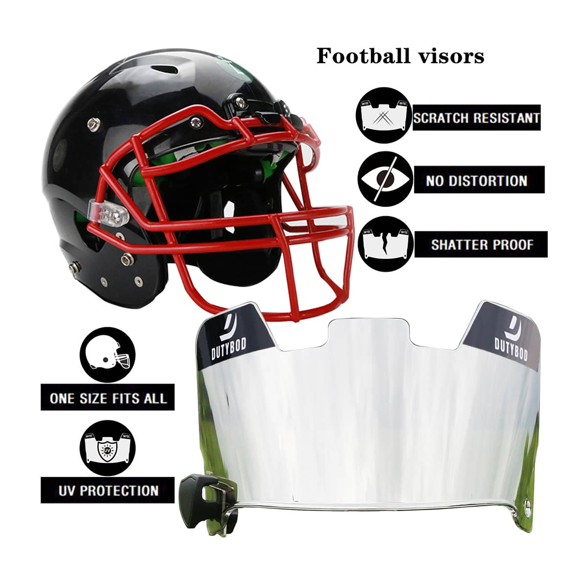 DUTYBOD 1pc Football visor Youth football visor for helmet Fits Youth ...
