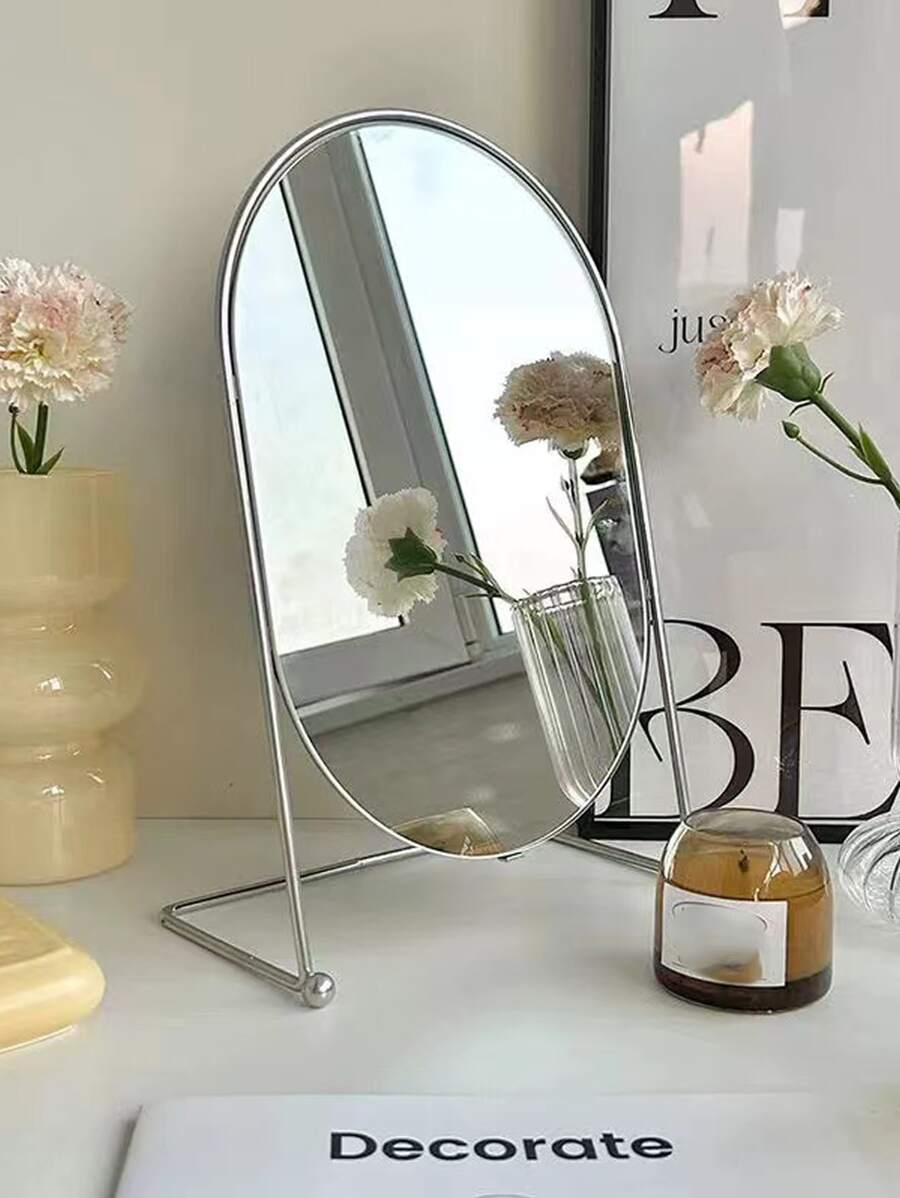 1pc Home Dressing Table Makeup Mirror, Ins Wind Simple Style Desk Decor ...