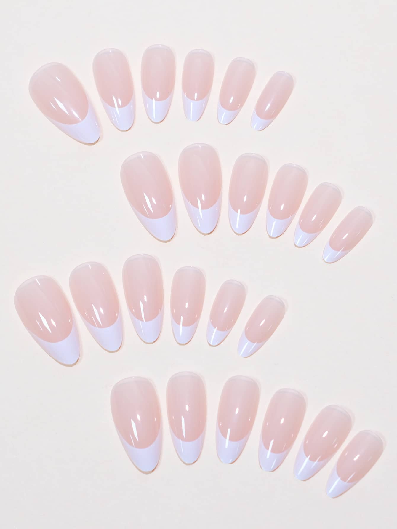 24pcs Cute Almond Shape Fake Nails + 1pc Nail File + 1pc Jelly Gel ...