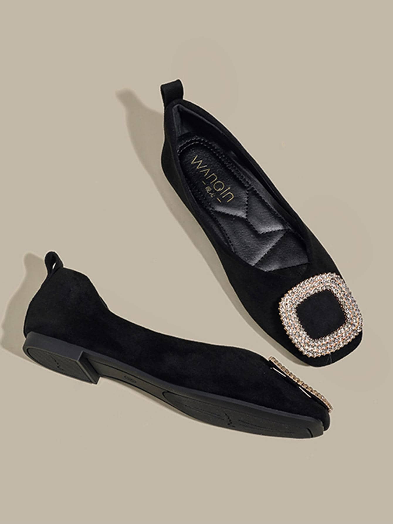 Women's Soft Pu Leather Solid Comfortable Work Shoe With Flat Heel And ...