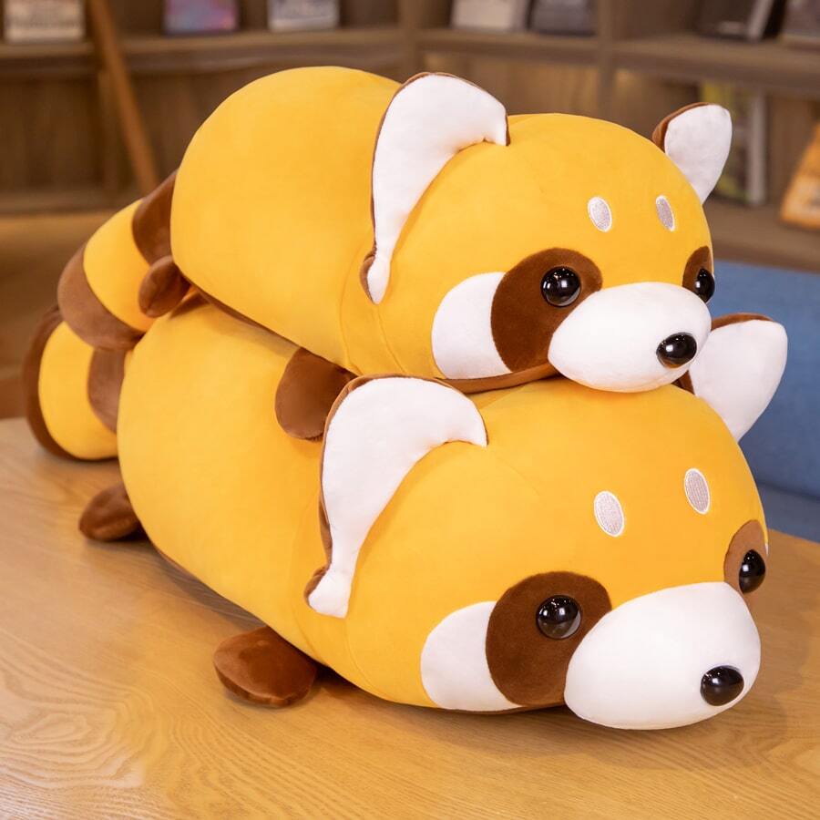 1pc Lying Position Long Tailed Raccoon Stuffed Plush Toy, Cute ...