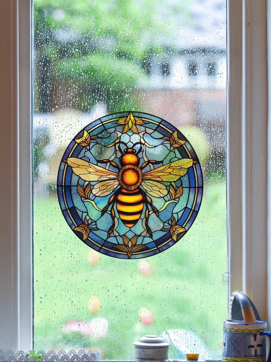 Bee Decor Electrostatic Glass Sticker, No Glue Window Decal Art | SHEIN USA
