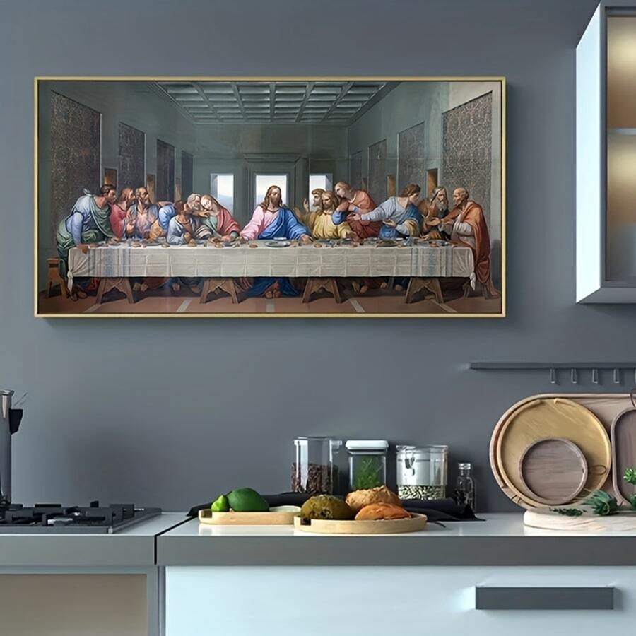 1Pc Frameless Leonardo Da Vinci's The Last Supper Posters And Print ...