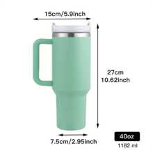 1pc Cup, 40oz Stainless Steel Double Wall Tumbler With Lid And Handle ...