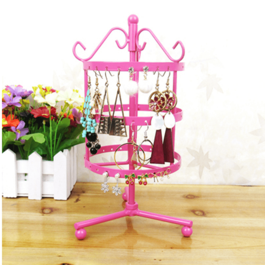 1pc Rotating Iron Earring Display Holder In Rose Red | SHEIN USA