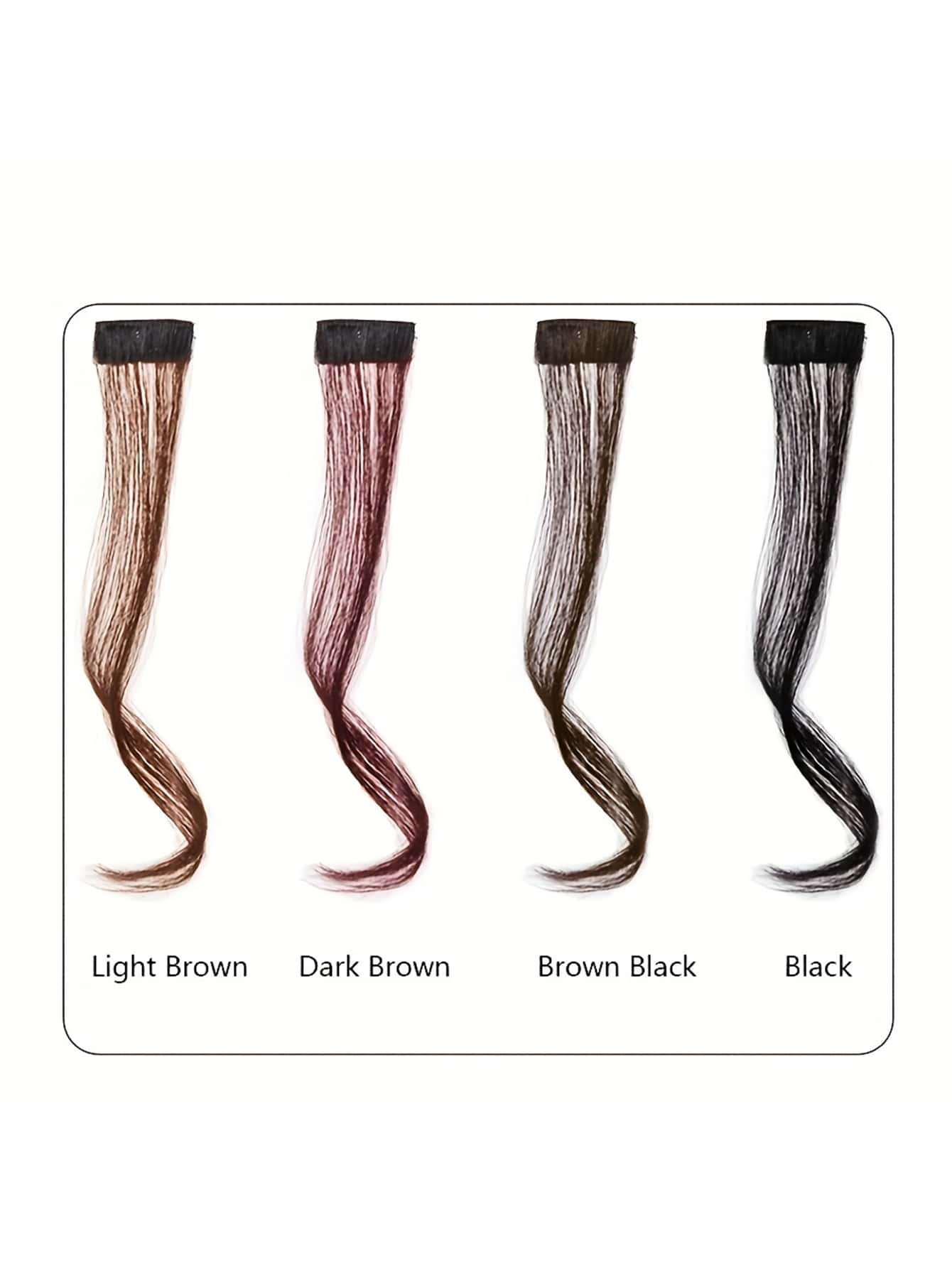 Single 14 inch long curly hair clip front and sides bangs, hair ...