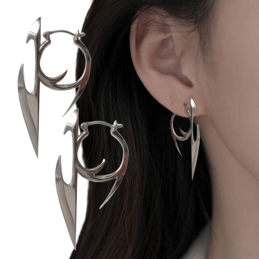 Cyberpunk Personalized Design Darts Shape Ear Pendants Gothic Earrings ...