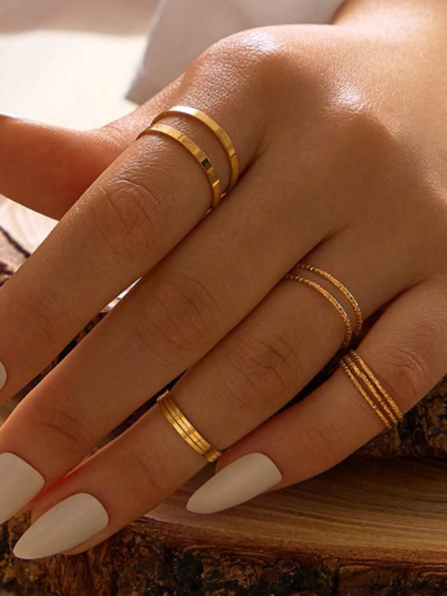10pcs Simple & Personalized Thin Knuckle & Joint & Index Finger Rings ...