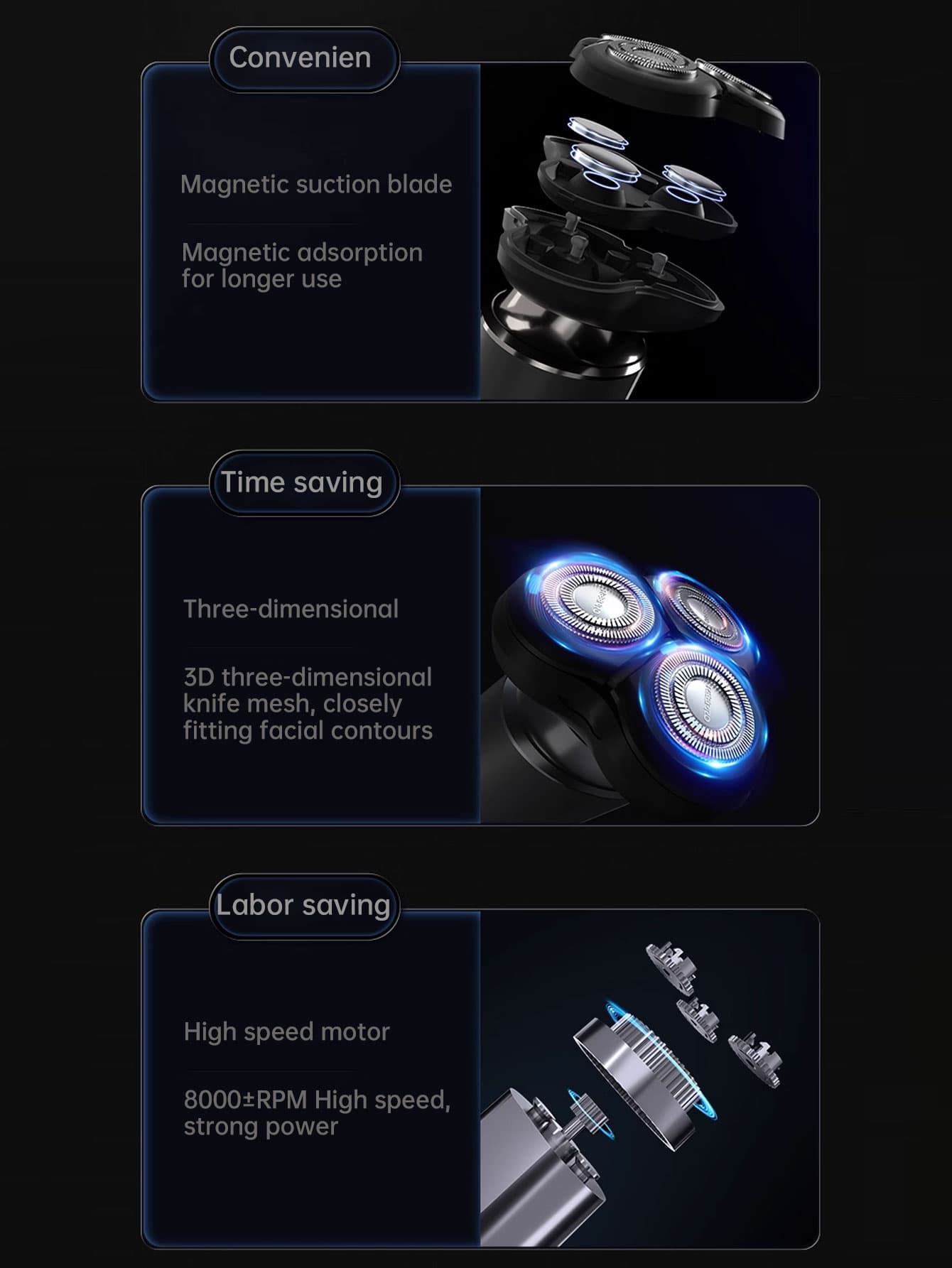 electric shaver razor blade to shave beard shaving cutter Rechargeable ...