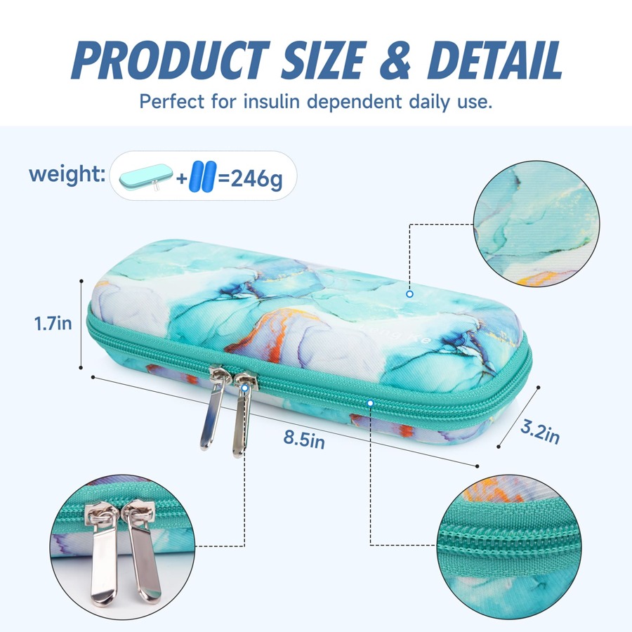 YOUSHARES Insulin Cooler Travel Case with 2 Gel Ice Pack for Travel ...