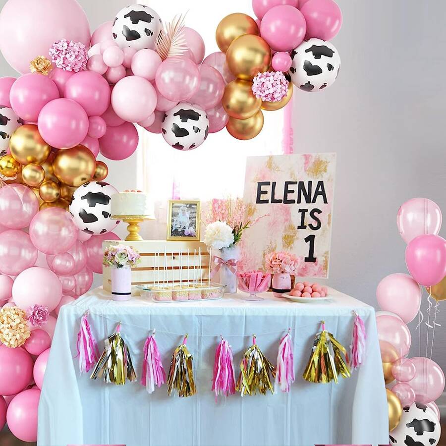 Cute Pink Cow Balloon Arch Kit, Cow-Themed Party Decoration, Cow ...