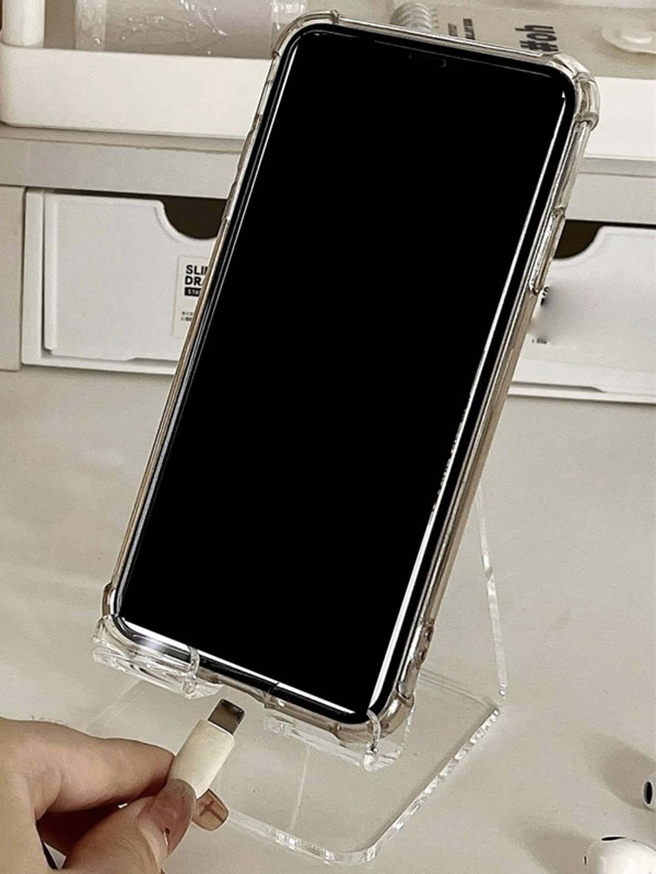 1pc Acrylic Telephone Stand For Home Office, Pc Monitor Riser ...