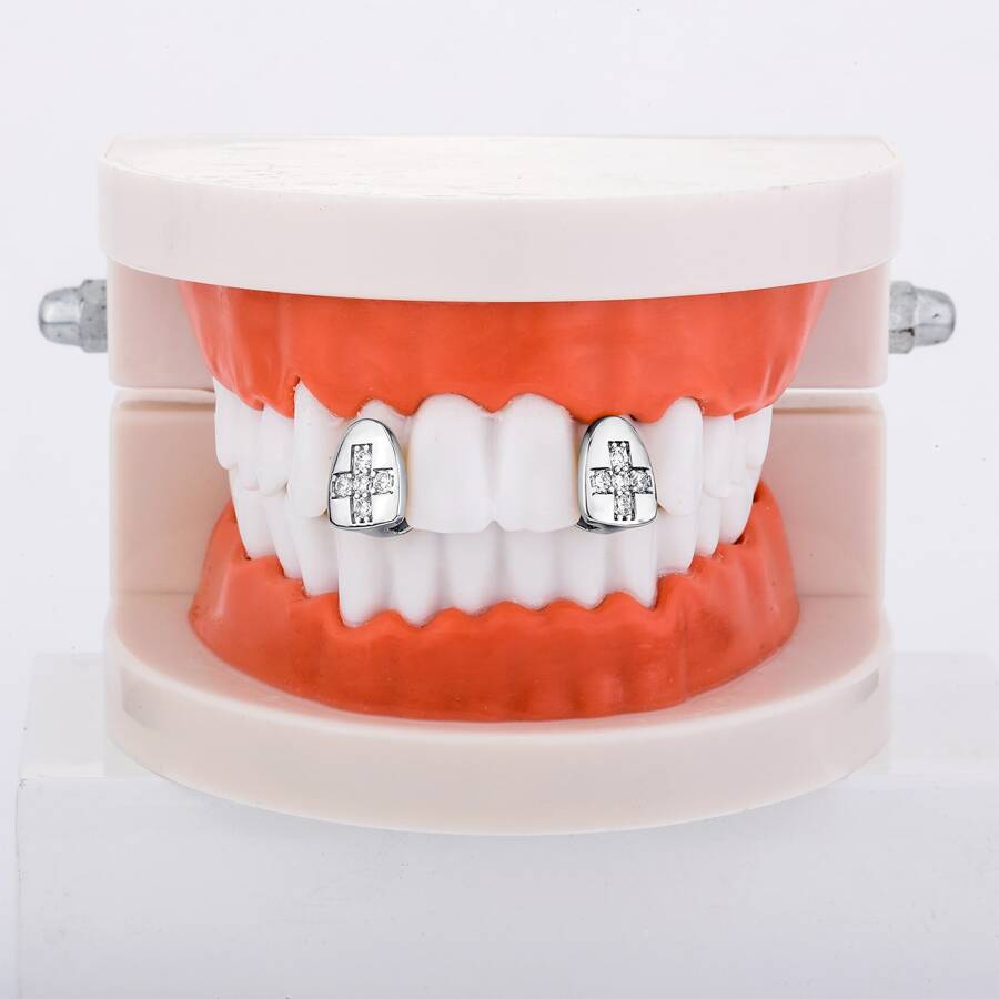 2pcs Silver Teeth Braces Kit | SHEIN USA