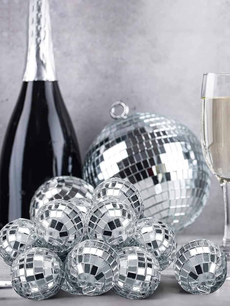 10 Pcs Disco Balls Ornaments Mini Disco Balls Silver Hanging ...