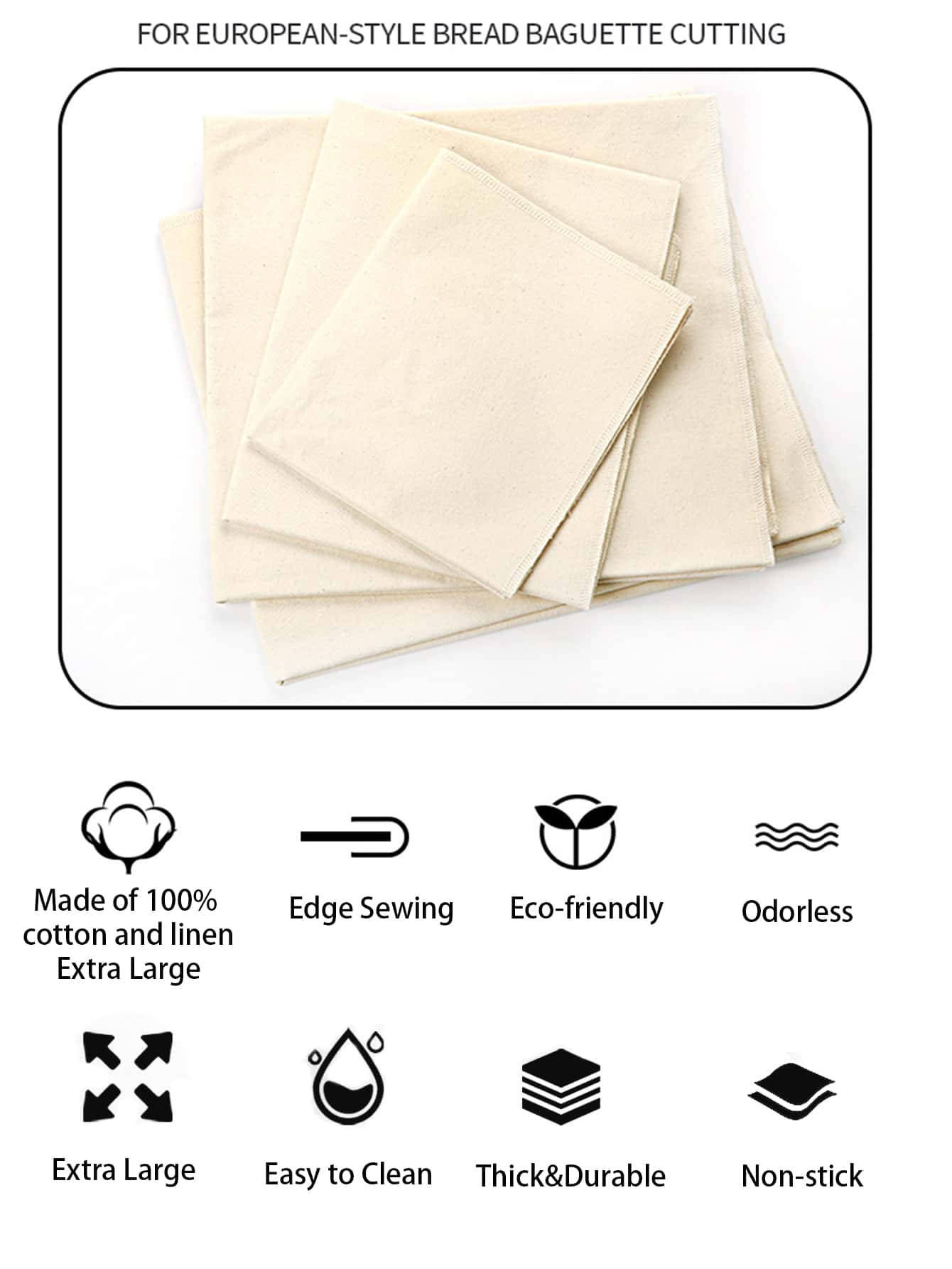 1pc Professional Bakers Couche, Heavy Duty Linen Pastry Proofing Cloth ...