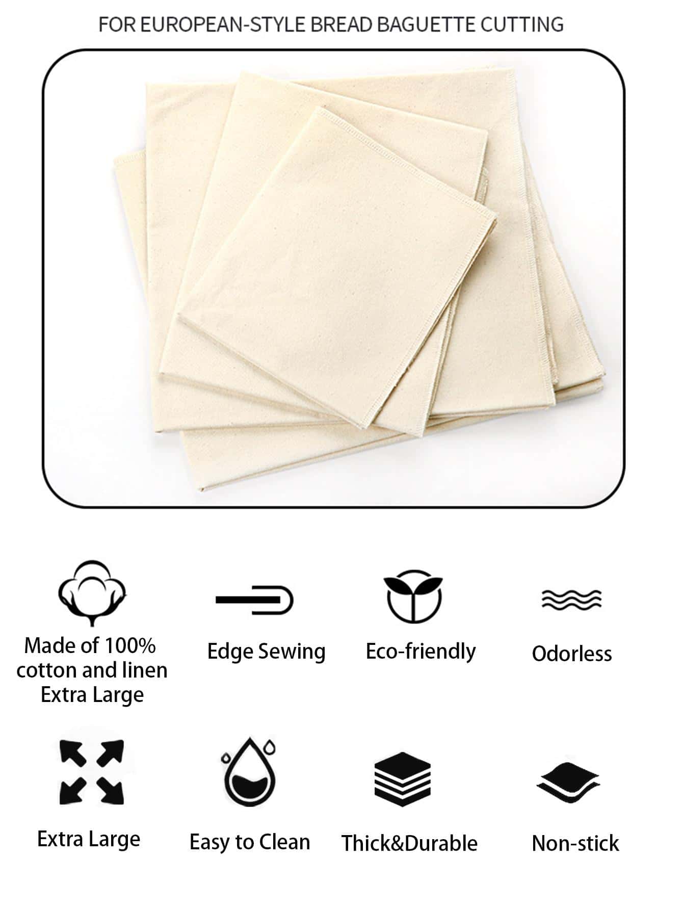 1pc Professional Bakers Couche, Heavy Duty Linen Pastry Proofing Cloth ...
