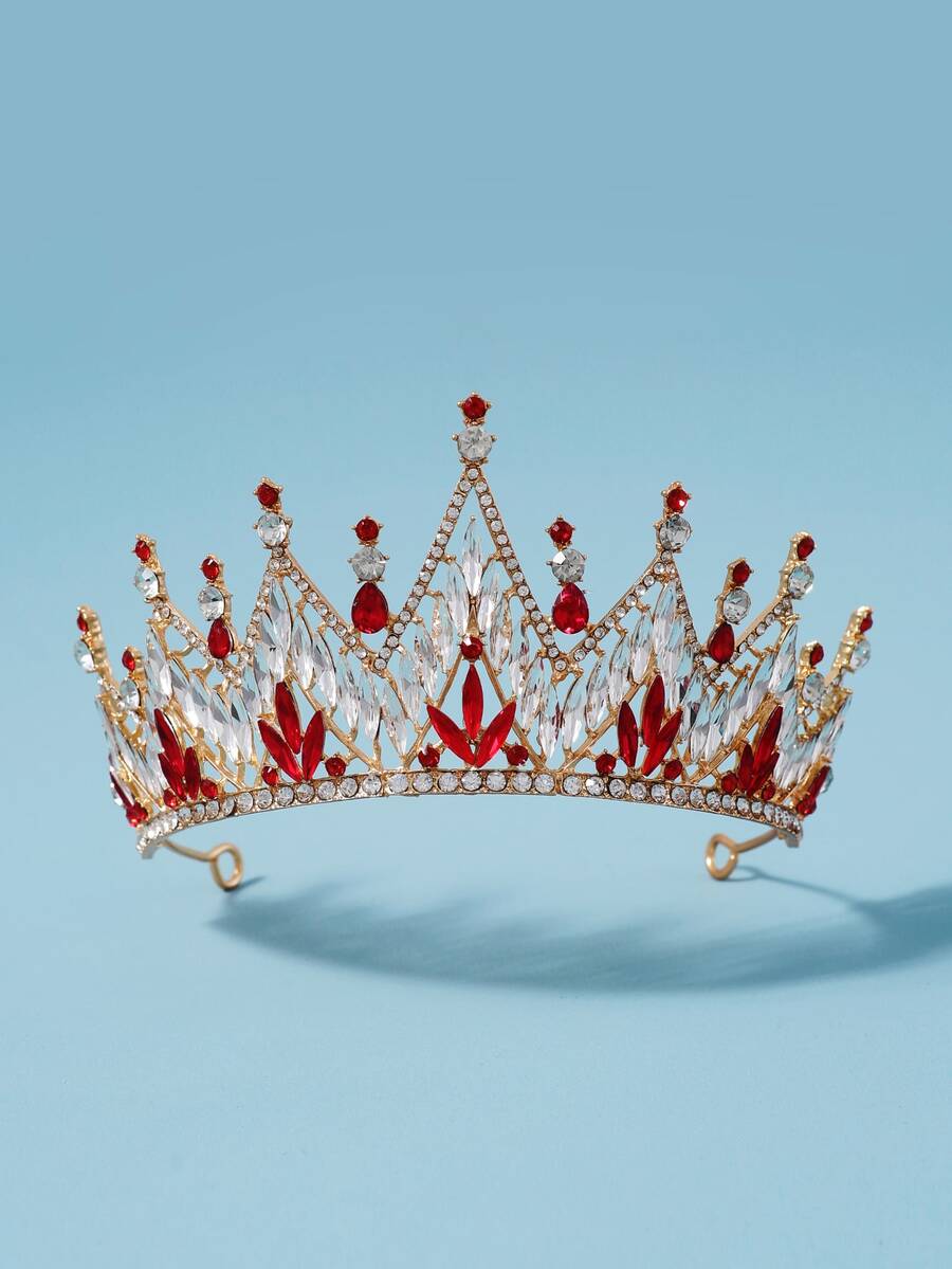 1 Pièce Couronne De Mariage Rouge À La Mode Pour Femmes, En Alliage ...