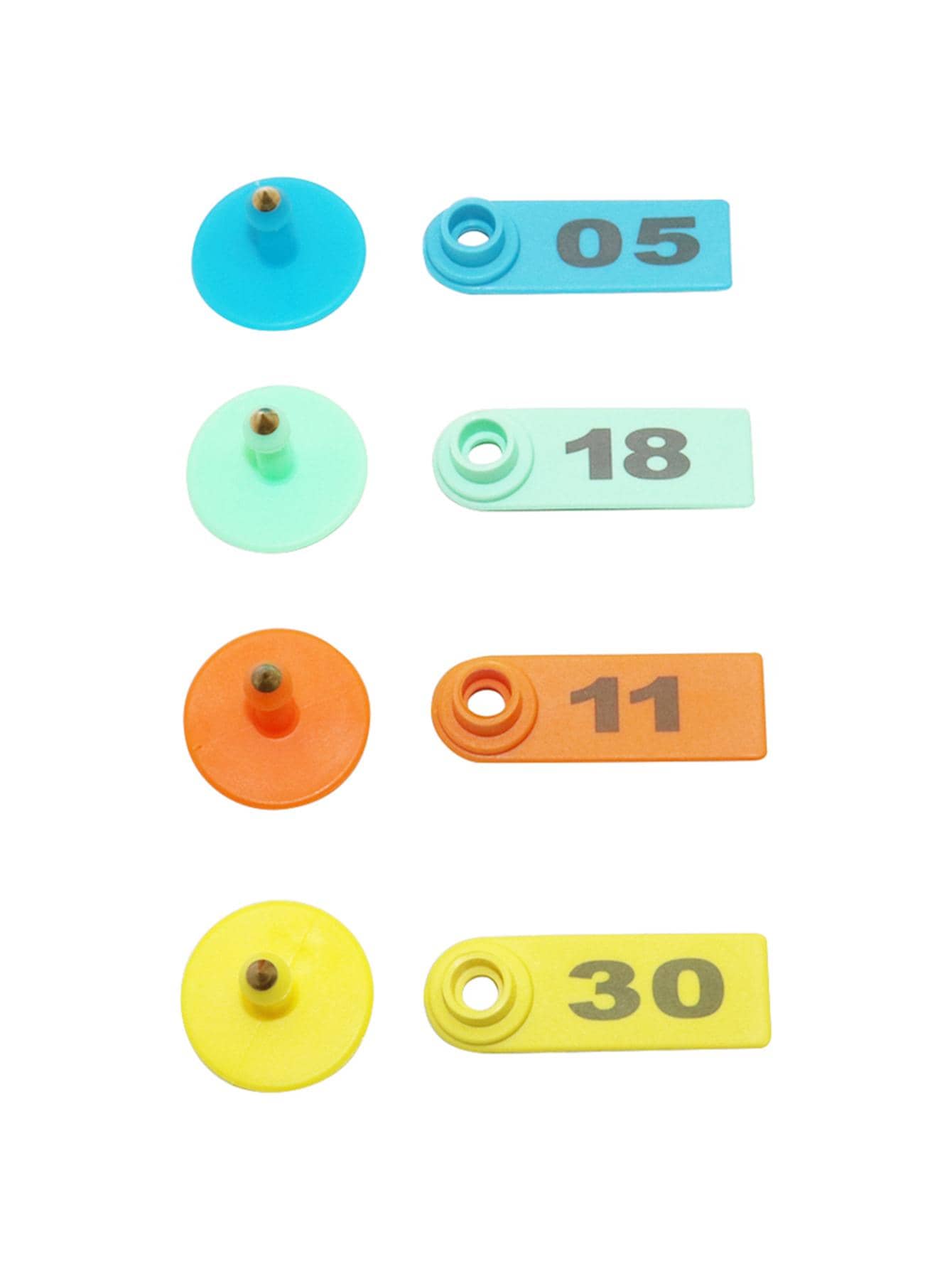 30pcs Plastic Yellow Sheep Ear Tags No. 01-30, Numbers Copper Head Ear ...