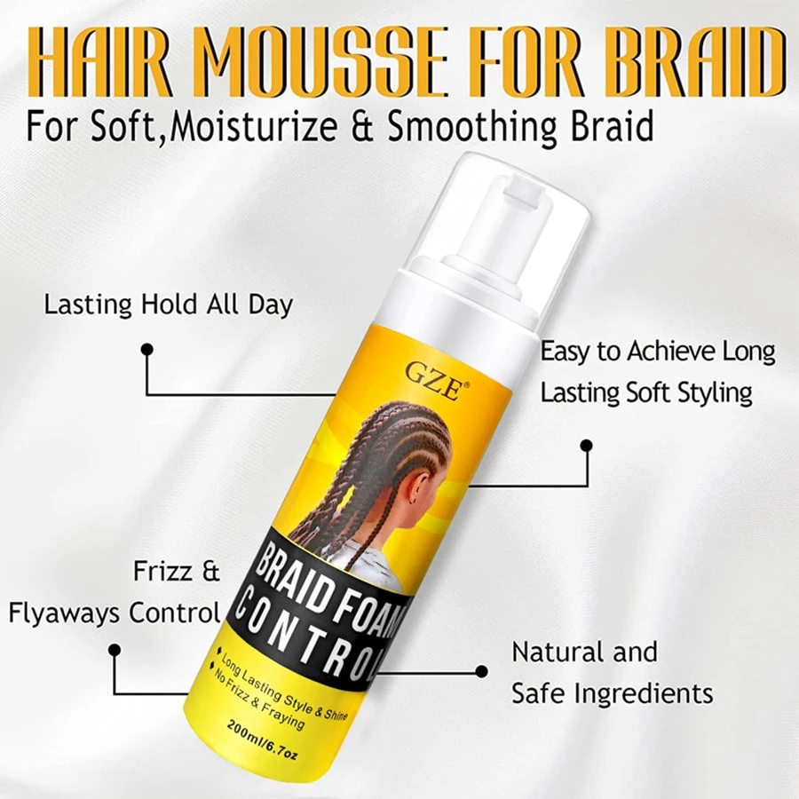 GZE Shining And Conditioning Extra Hold Braid, Loc, Twist Foam, Tames ...