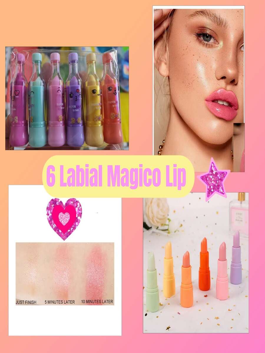 Barby Pink 6 Magic Lipstick Change Color Ph Moisturizing Dry Lips ...