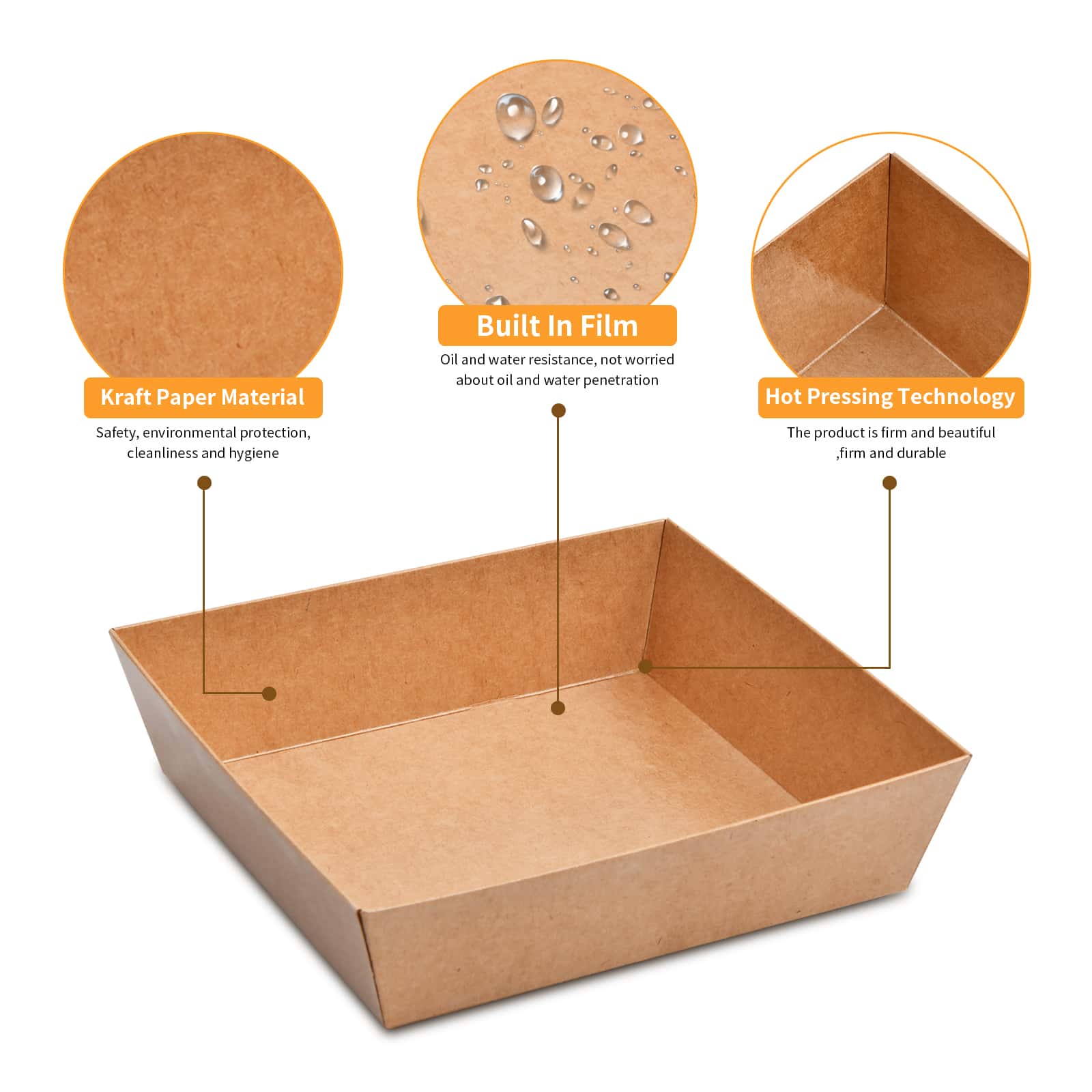 Pack Of 50 Disposable Paper Snack Bowls, Food Tray Serving Bowl Made Of ...